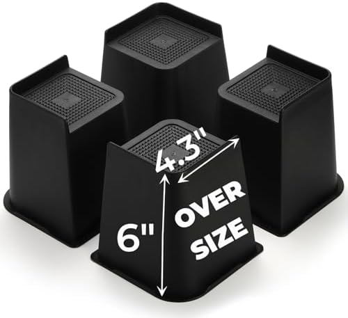 Hiceeden 4 Pack Heavy Duty Bed Risers, 6 Inch Lift Couch Furniture ...