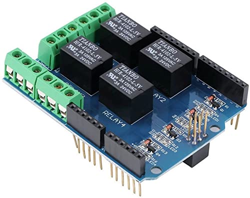 REES52 4 Channel Relay Shield 5V for Arduino Controller R3 ARM PIC AVR STM32 Raspberry Pi HIGH ...