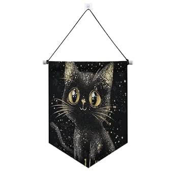 Happy Halloween Black Cat Halloween decorations banners for hanging ...