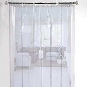 Buy Yellow Weaves Geometric 0.30mm PVC Transparent AC Grommet Curtains ...