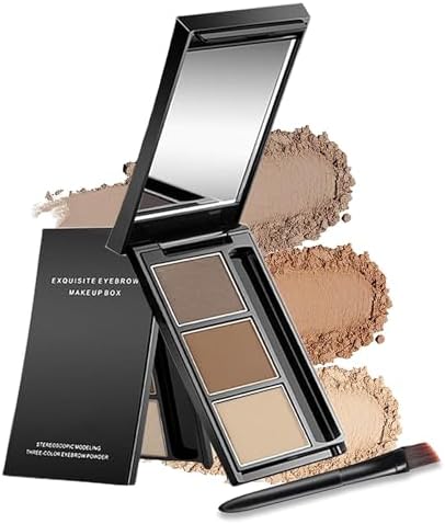 Amazon.com : Eyebrow powder, 3-color eyebrow palette makeup to enhance ...