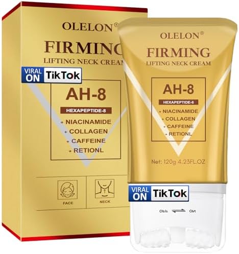Amazon.com: OLELON [2026 Upgrade AH8 Firming Neck Cream with Roller ...