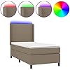 QJBSAVVA Boxspringbett mit LED und Matratze 90x200 cm Taupe ...