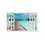 3D Fake Window View Wall Mural Sticker, Flower Road Scenery View Wall ...
