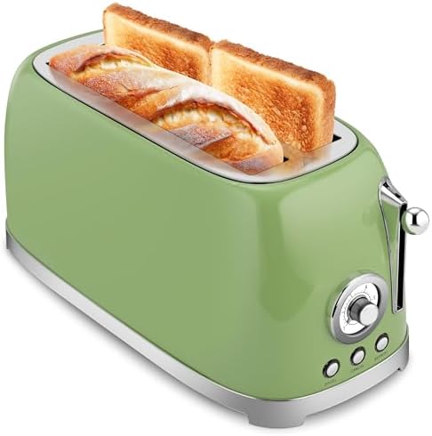 Amazon.com: SUSTEAS Toaster 4 Slice Wide Slot, Stainless Steel Bread ...
