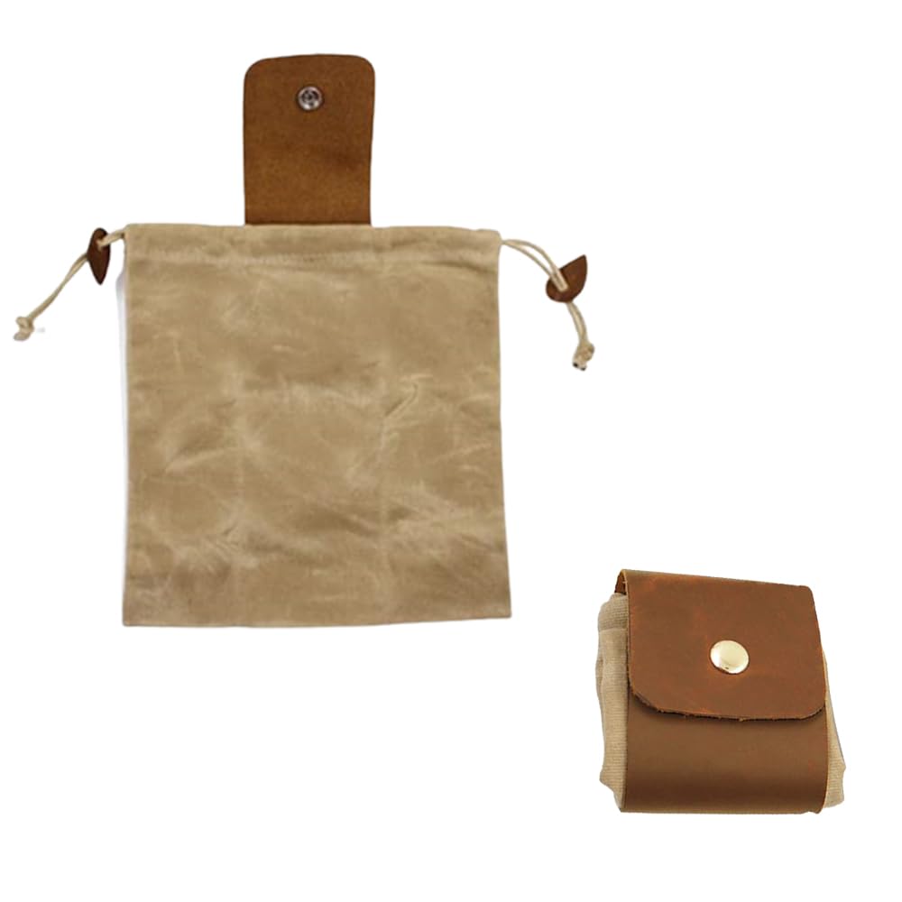 Foraging Pouch Leather and Canvas Foraging Bag Collapsible Belt Pouch ...