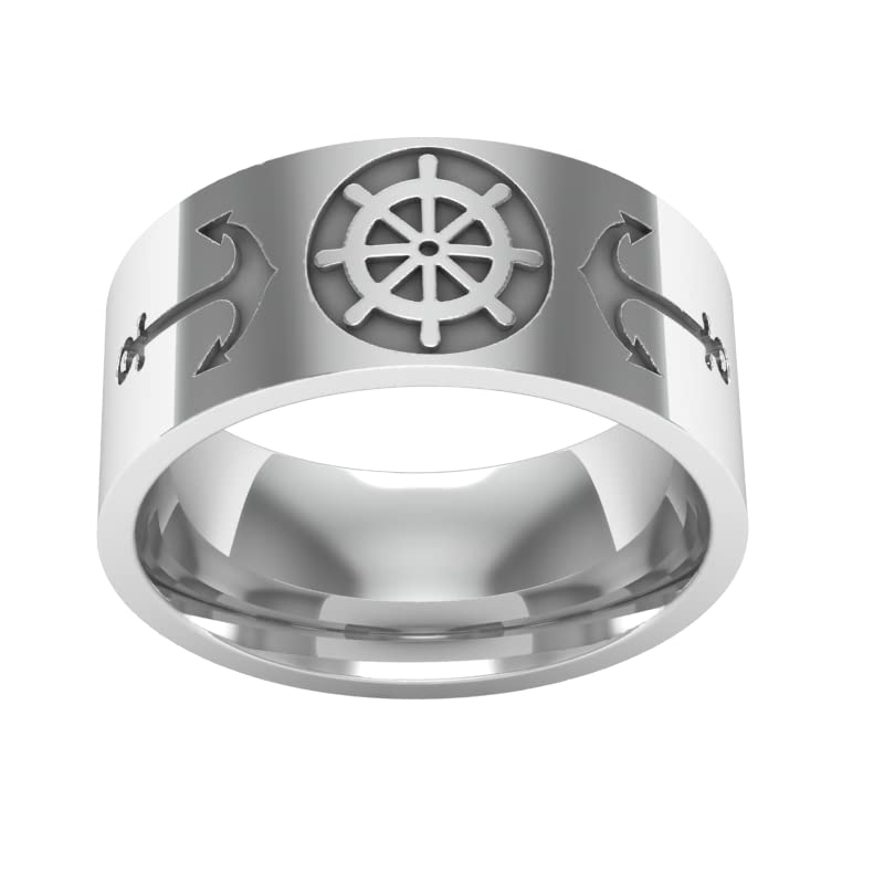 Amazon.com: Rudder Nautical Ring, Anchor Ring, Anchor Rudder Ring ...