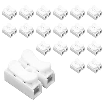 Amazon.com: Waziaqoc 100PCS 2 Pin Push Quick Wire Cable Connector, 10A ...