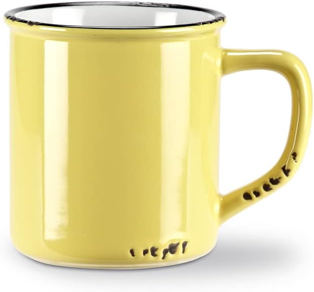 Amazon.com: Abbott Collection Enamel Look Stoneware Mug, Yellow : Home ...
