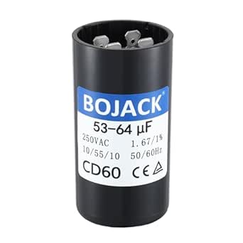 BOJACK 53-64 uF/MFD 250 VAC Round Motor Start Capacitor 50/60Hz AC: Amazon.com: Industrial ...