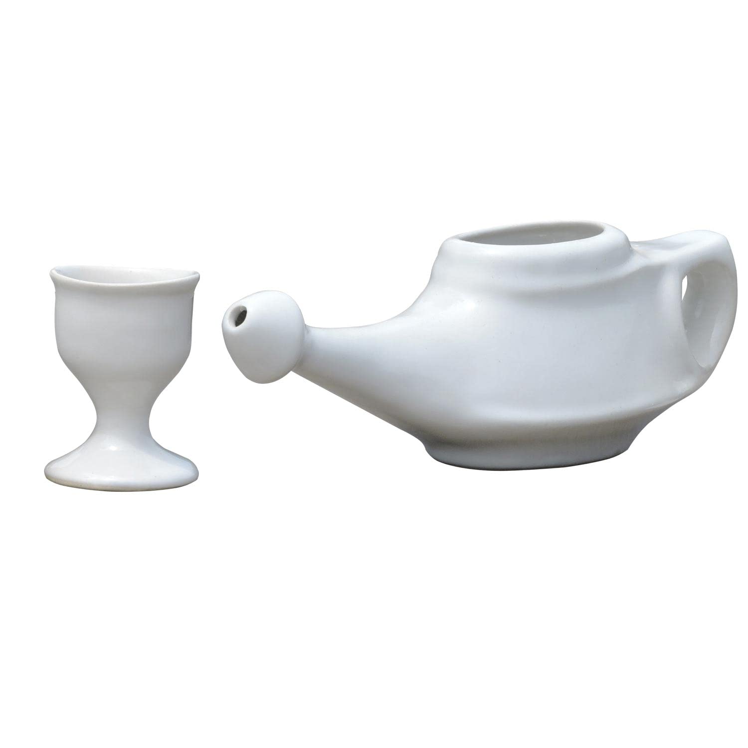 Healthgoodsin Ceramic Neti Pot With Complementary Ceramic Eye Wash Cup ...