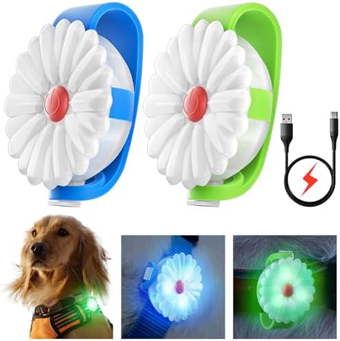 Amazon.com : Dog Collar Light 2 Packs Dog Collar Clip on Rechargeable ...