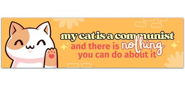 Amazon.com: My Cat Is A Communist Sticker - Sticker Decal - Decorative ...