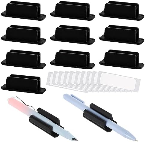 10pcs Adhesive Silicone Pen Holder Clips with 10 Extra Adhesive ...