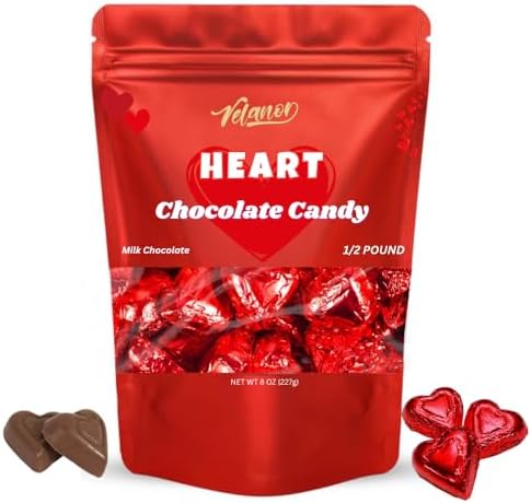 Amazon.com : Milk Chocolate Heart Shaped Mini Rich Gourmet Individually ...