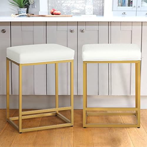 Amazon.com: GIA 24 Inch Counter Height Square Backrest Bar Stools for ...