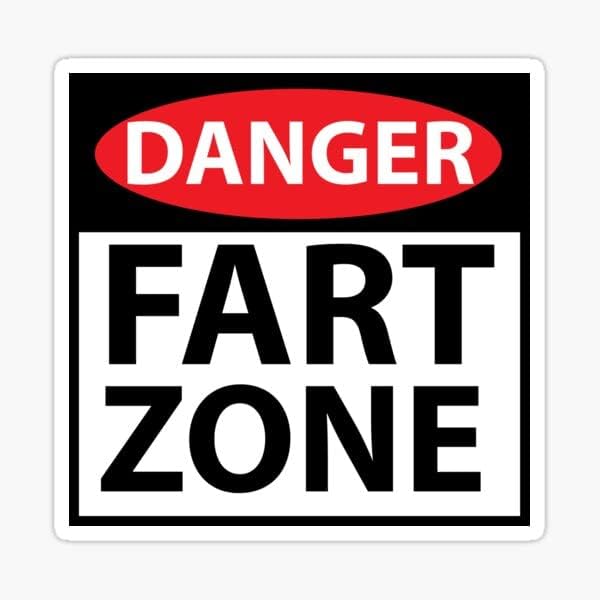 Amazon.com - Danger Fart Zone Funny Vinyl Waterproof Sticker Decal, 6 ...