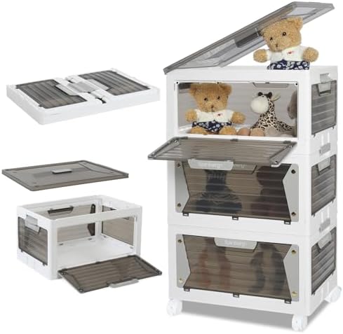 Rainberg Large Storage Boxes with Lids, Strong & Sturdy Plastic Storage ...