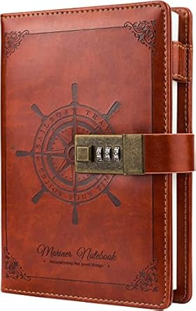 MMMA Leather Journal Diary with Lock for Boys Girls Writing, Personal ...