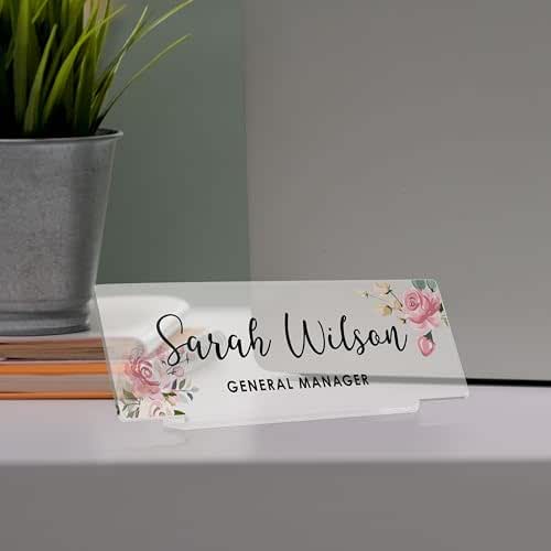 Amazon.com: Desk Name Plate Personalized, Custom Acrylic Office Name ...