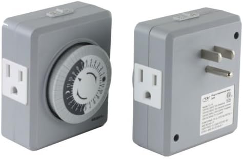 2-Pack TU19 24-hr 15 A Plug in Mechanical Wall Timer Switch Dual 3-pin ...
