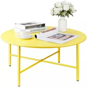 Amazon.com: Patio Round Patio Coffee Table Weather Resistant Outdoor ...