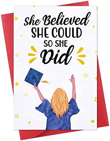 WhatSign Graduation Card for Her 4"x6"She Believed She Could So She Did ...
