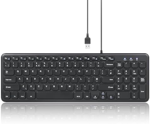 Trust Taro Wired Keyboard, Qwerty UK Layout, Quiet Keys, Full-Size ...