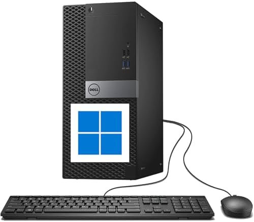 Dell Optiplex 7040 MT Desktop Computer PC, 7040 Tower Quad Core i5-6500 ...