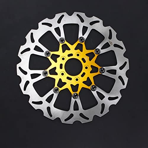 Amazon.com: POWER JAMES 9 Spokes 14.0" Front Floating Orange Gold Brake ...