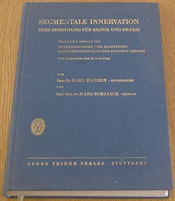 Segmentale Innervation : Hansen Karl und Hans Schliack: Amazon.es: Libros