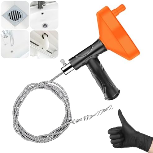 Ginbel Direct Drain Auger 33 Ft, Plumbing Snake Hair Clog Remover Drain ...
