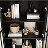 Amazon.com: ECACAD 5-Tier Tall Bookcase Storage Cabinet with 2 Acrylic ...