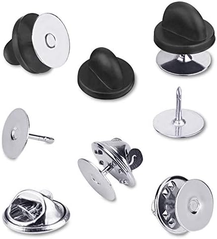 FineGood 60 Pairs Tie Tack Pin Backs with Blank Pins, 30 Sets Metal ...