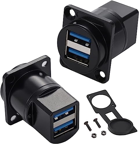 PENGLIN 2PCS Dual Ports USB 3.0 Panel Mount Connector,USB 3.0 Female to ...