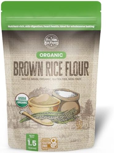 Amazon.com : Ava Farms Organic Brown Rice Flour 24 Oz. Whole Grain ...