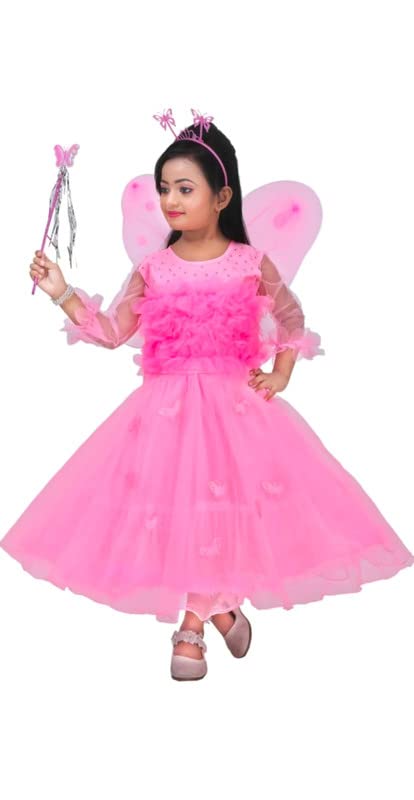 Buy S.M MUNIF DRESSES Beautiful Flare Angel Dress for Girls new- Pink ...