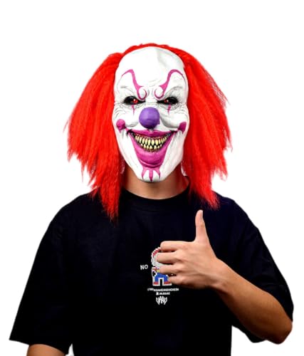 Scary Evil Killer Joker Clown Latex Mask Halloween Horror Cosplay ...