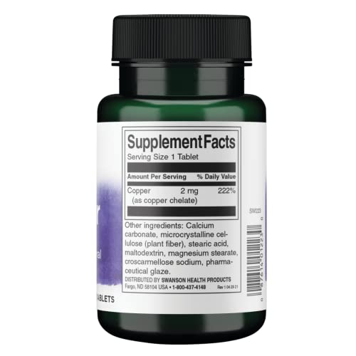 Snapklik.com : Swanson Copper Mineral Supplement - 2 Mg