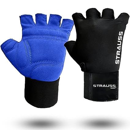 Buy STRAUSS Suede Gym Gloves for Weightlifting, Cycling, Exercise & Gym ...