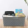 Amazon.com: Qqbine Plastic Woven Storage Basket, Plastic Weave ...