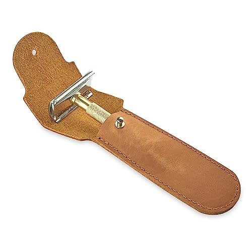 Amazon.com: Safety Razor Head Protecting Leather Cover, Genuine Cowhide ...