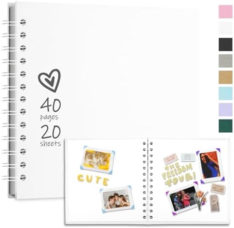 Amazon.com: Vienrose DIY Scrapbook Album 7x7 Inch Hardcover Kraft Paper ...