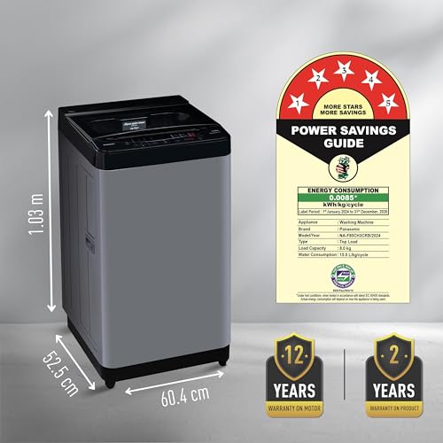 Panasonic 7 Kg Wifi Fully-Automatic Top Loading Smart Washing Machine ...