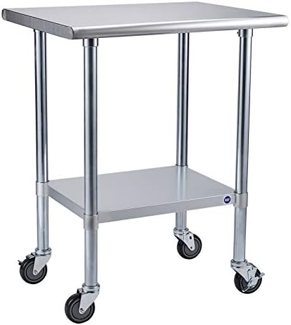 Amazon.com: VEVOR Stainless Steel Prep Table, 36 x 24 x 35 Inch, 440lbs ...