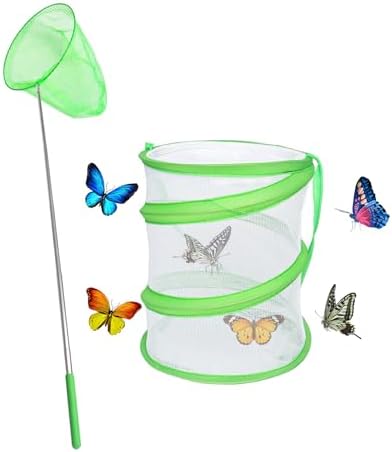 2Pcs Telescopic Butterfly Net Set for Kids, Butterfly Habitat Cage ...