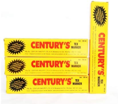 Century's Permanent Marking Pen for Textiles (Yellow) (Pack of 4 ...