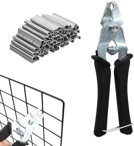 Nivofu Hog Ring Pliers with 1200 Clips, Sausage Clipper, Wire Cage and ...