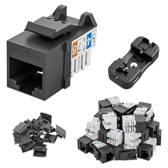 Amazon.com: FGB 10Gbps Cat6 Keystone Jacks and Punch Down Stand 25-Pack ...