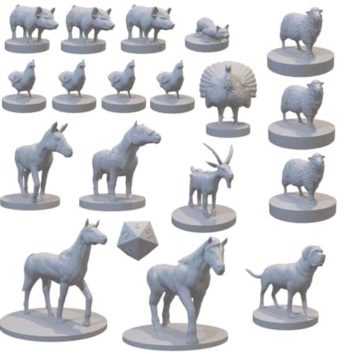 Amazon.com: Farm Animals Set (18 Miniatures) for DND Pathfinder RPG ...